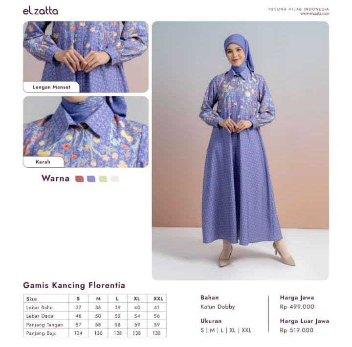 Gamis Kancing Florentia Elzatta Gamis Terbaru Elzatta | Lazada Indonesia