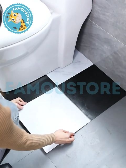 Famoustore 60X60CM Waterproof Marble Tiles Floor Tile Sticker Self ... Famoustore 60X60CM Waterproof Marble Tiles Floor Tile Sticker Self ...