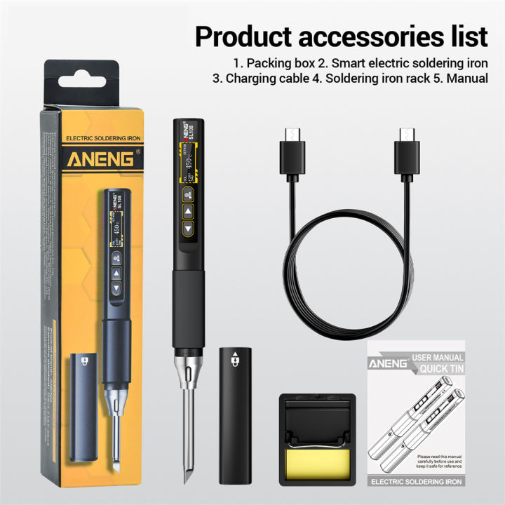 Voktta aneng SL108 hàn điện Irons PD 96W QC có thể điều chỉnh nhiệt độ ...