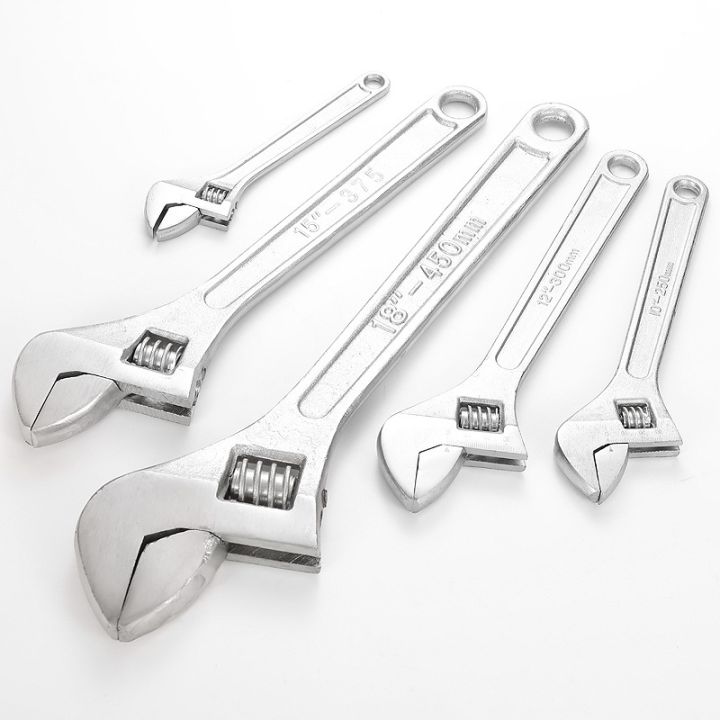 Adjustable Wrench Chromium-Plated Adjustable Wrench Multifunctional Large Opening Adjustable ...