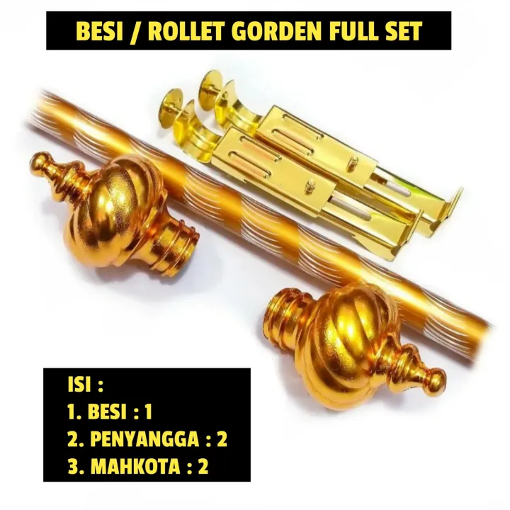 Batang Besi Gorden / Rollet gorden FULL SET LENGKAP MURAH | Lazada ...