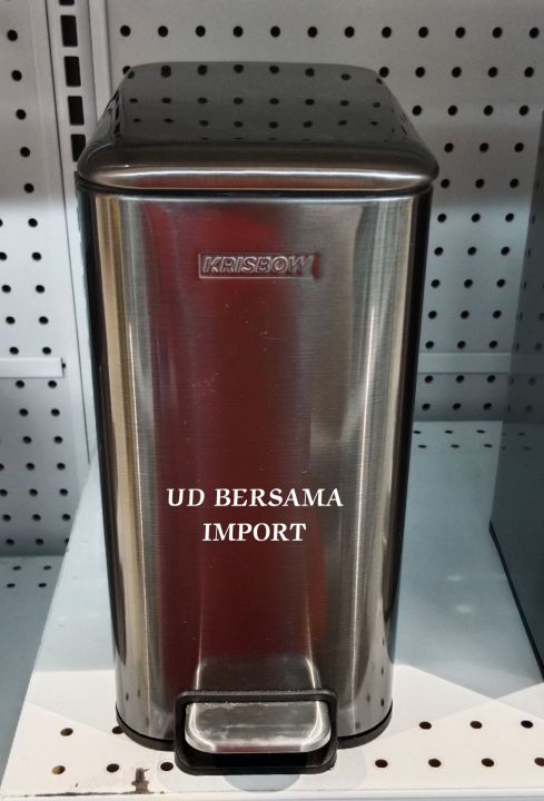 KRISBOW Tempat Sampah Stainless Slim Soft Close 5L/Pedal Bin - Hitam | Lazada Indonesia