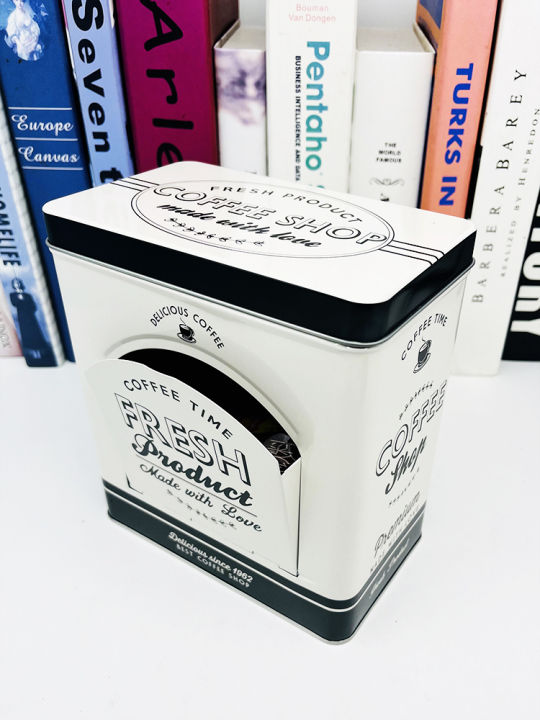 Simple Letter Coffee Strip Storage Box Iron Long Rectangle Living Room ...