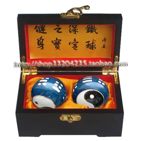 Baoding Iron Ball Health Ball Fitness Spinning Ball Premium Wooden Box ...