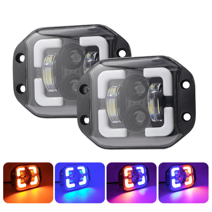 4.5 Inch Flush Mount Led Headlight Offroad Daytime Running Light Combo ...