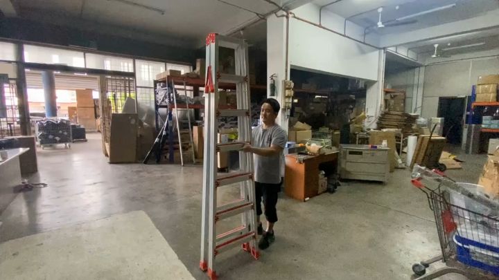 6 Step Ladderman Commercial Use Heavy Duty Aluminium Double Sided ...