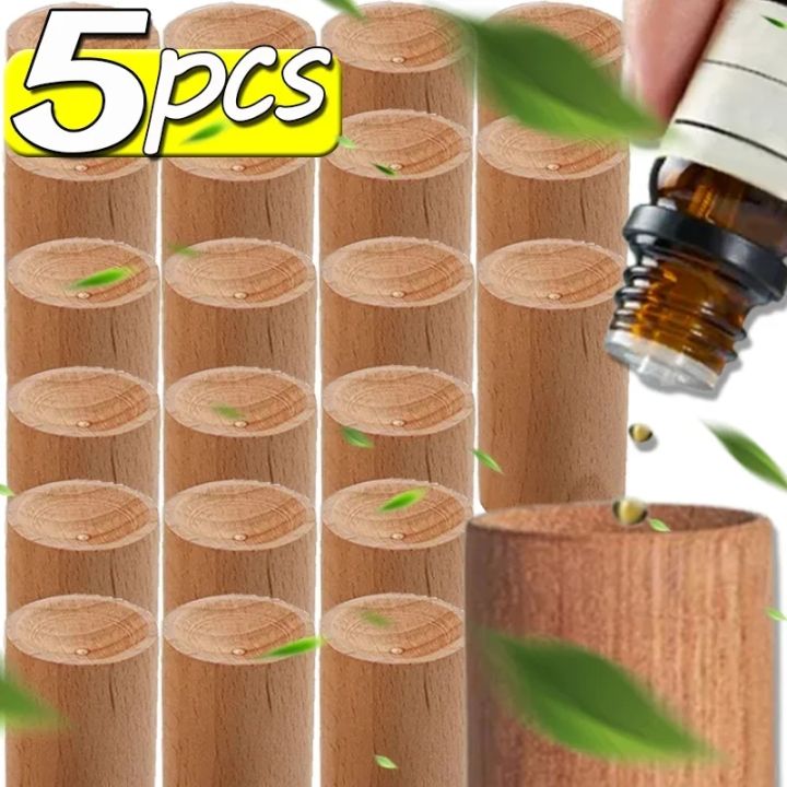 1/5PCS Wooden Essential Oil Diffuser Mini Wood Aroma Fragrance Oil ...