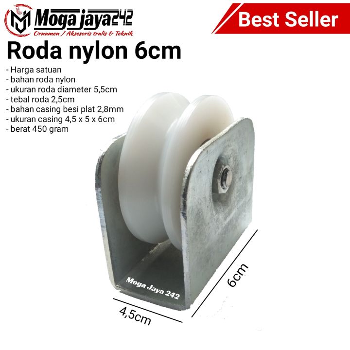 roda pintu pagar nylon 6cm roda nilon | Lazada Indonesia