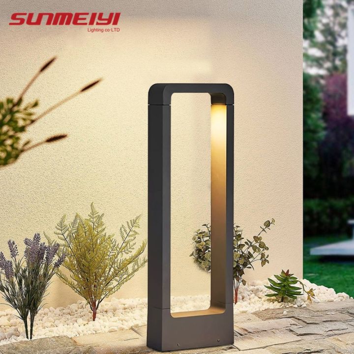 SUNMEIYI LED Garden Lights Lawn Lamp IP65 Waterproof 7W Modern Aluminum Pillar Light Outdoor ...