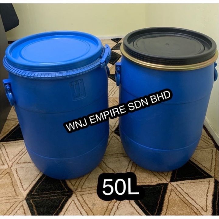 Tong Plastik,Tong Drum,Tong Biru,Open Top Drum 50L | Lazada