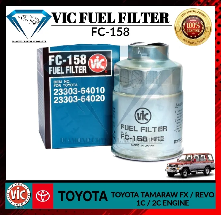 VIC FUEL FILTER FC-158 TOYOTA TAMARAW FX / REVO 1C/2C ENGINE "VIC JAPAN ...