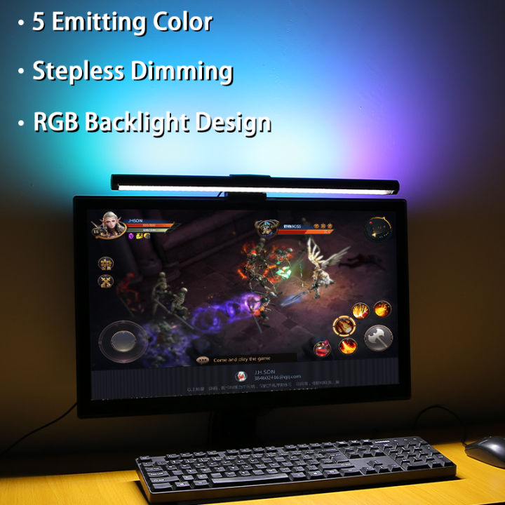 RGB Monitor Light Bar Led Desk Lamp Touch Dimming USB Screen Bar Light ...