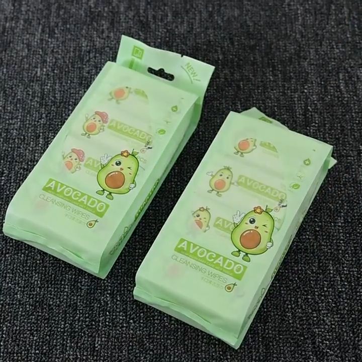 【No Alcohol】AVOCADO Mini Wet Wipes Small Portable Pack Wet Tissue Skin ...