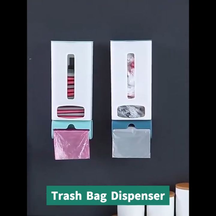 Plastic Bag Dispenser Wall Mounted Garbage Bag Storage Box Kitchen ...