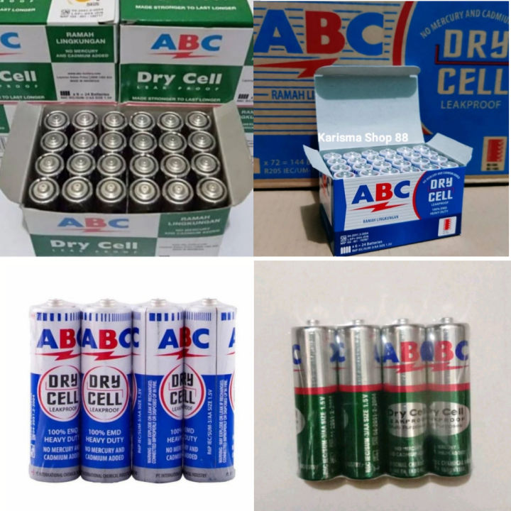 BATRE/BATERAI/BATTERY ABC AA WARNA BIRU DAN HIJAU ISI 24 PCS 1 PACK 1,5 ...