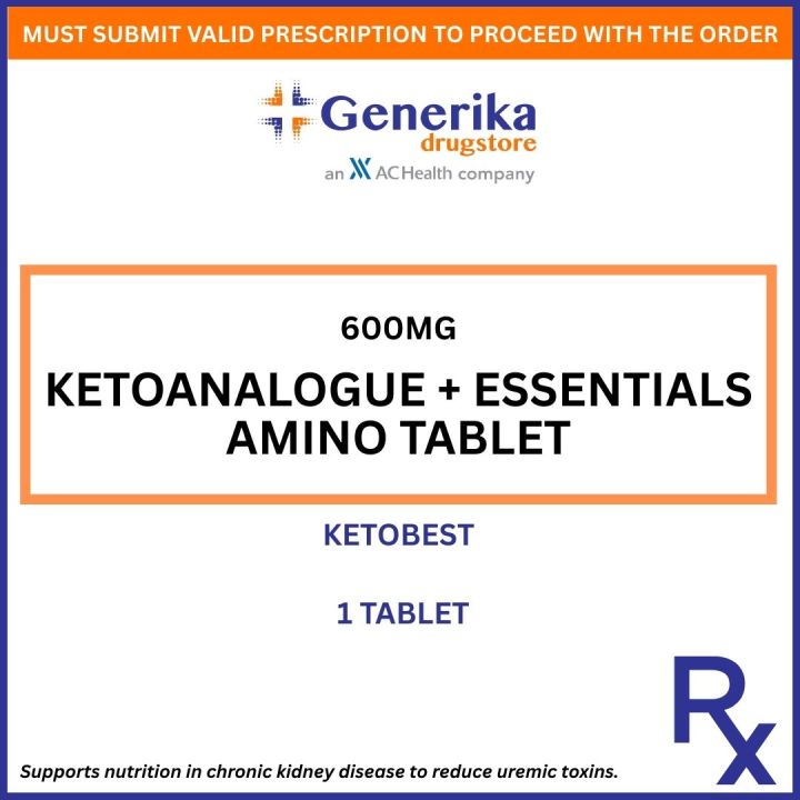 RX: KETOANALOGUE + ESSENTIALS AMINO TABLET - 600MG (KETOBEST) | Lazada PH