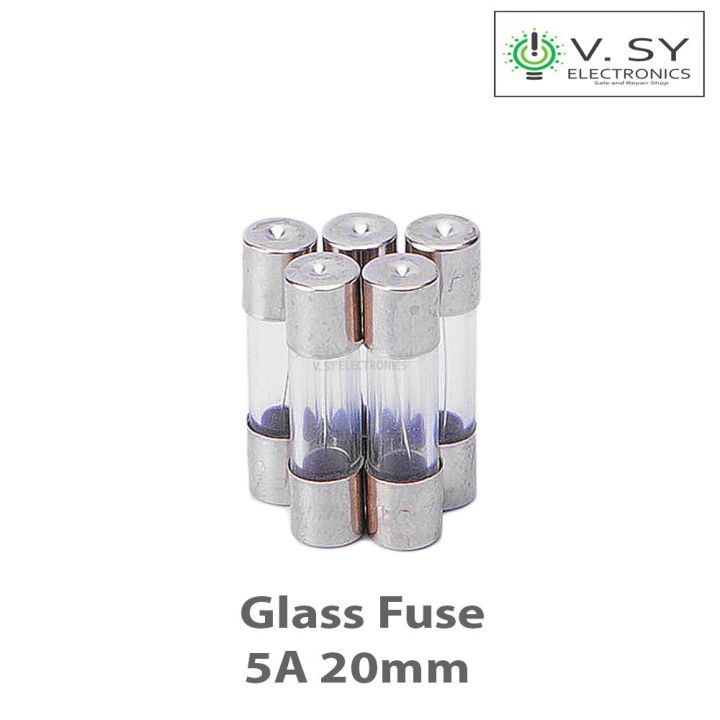 5pcs. Glass Fuse Tube 5A 250V 20mm 5 A 250 V 5Amp Amp Computer AVR Fuse ...