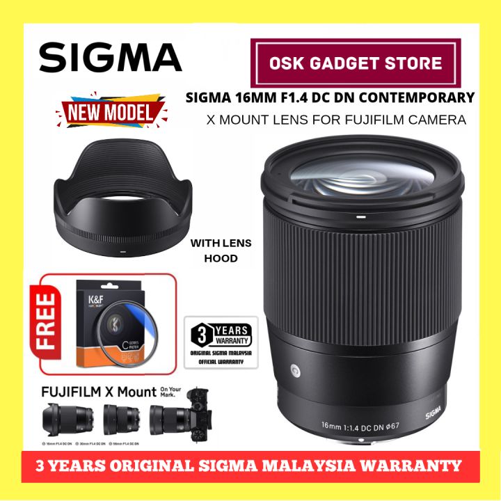 Sigma 16mm F1.4 DC DN Contemporary Prime Lens For Fujifilm X Mount Lens | 3 Years Orignal Sigma ...