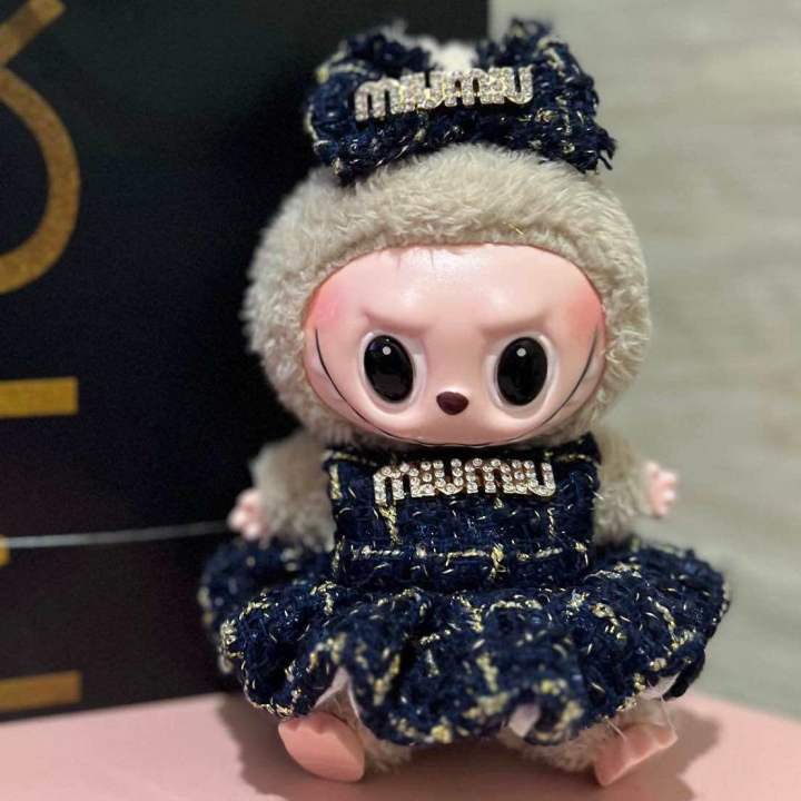 Tweed Navy and Gold Set Labubu Clothes | Lazada PH