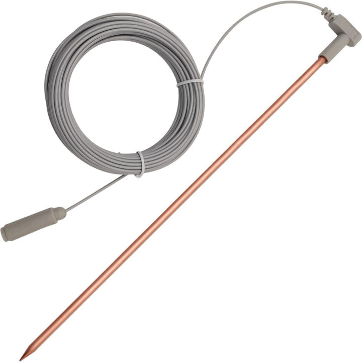 Copper Ground Rod with 40 ft/12m Female Ground Wire, Portable Ground ...