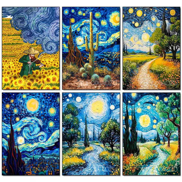 Van Gogh Diamond Art Painting Kits Crafts Landscape Home Decor Mosaic ...