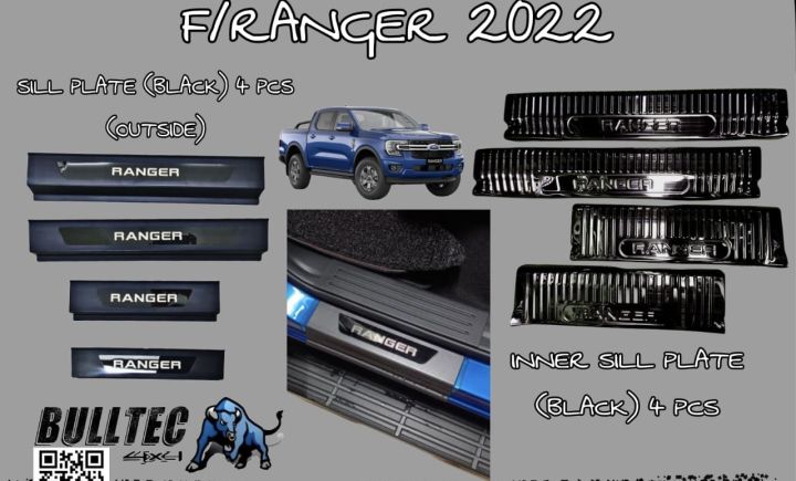 Ford ranger T9 2022 2023 2024 inner outer foot door side step steel ...