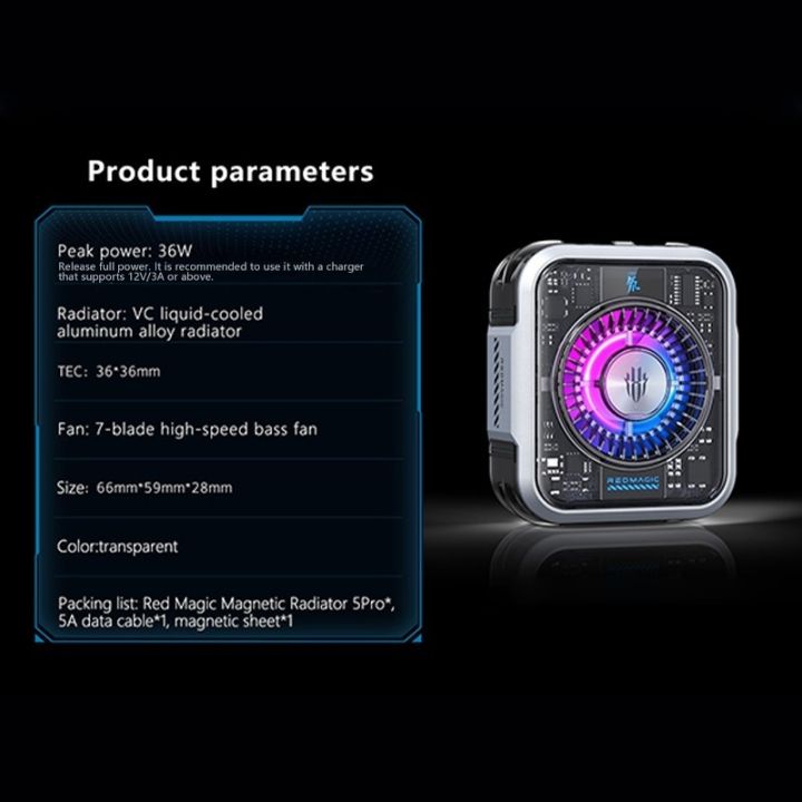 Nubia Redmagic 5 Pro 36W Liquid Cooling Fan Red Magic 5Pro Mobile phone ...