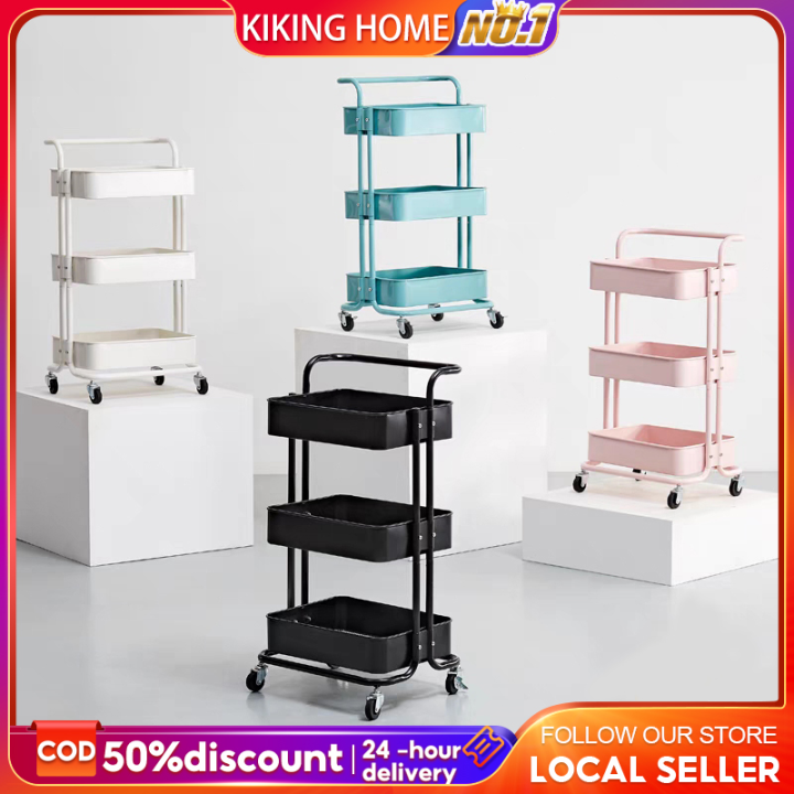 Mobile Storage Rack Trolley Organizer Kitchen Storage Trolley ABS Tray ...