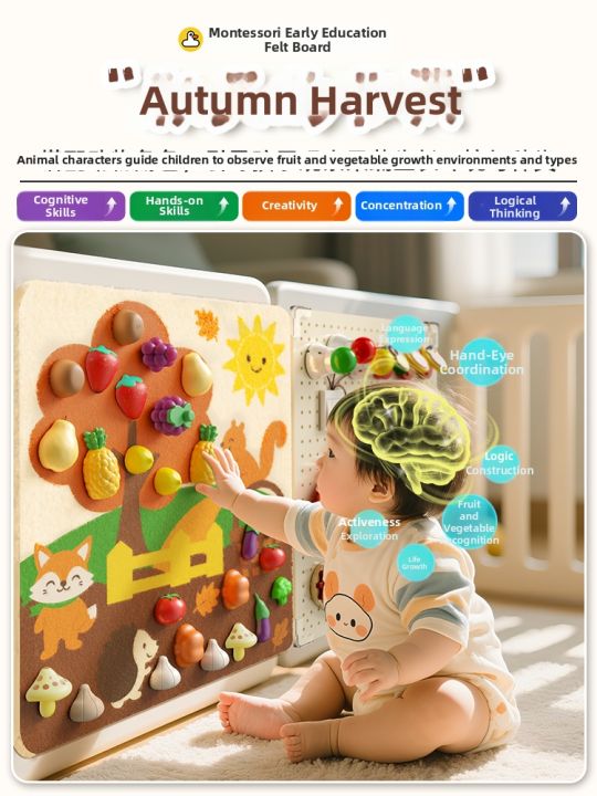Montessori Early Learning Educational Wall Hang Felt Board | Lazada PH