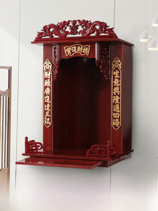 God of Wealth Altar Altar Incense Burner Table Buddha Shrine Altar Home Wall-Mounted Shrine ...