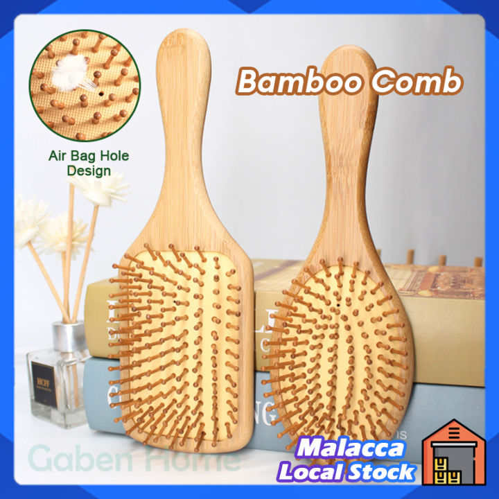 Bamboo Hair Comb Sikat Rambut Airbag Massage Hair Brush Anti Static 2 ...