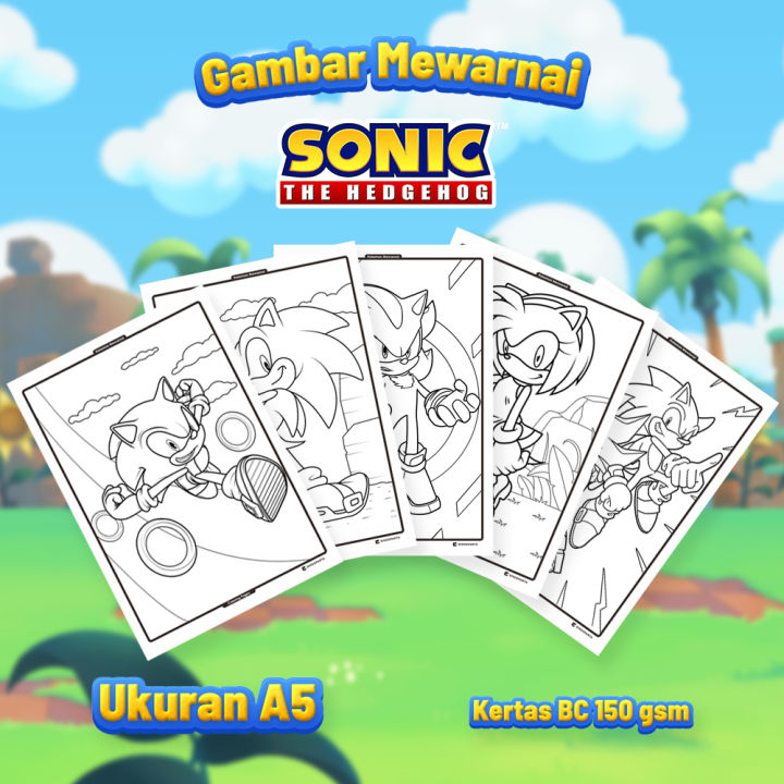 Gambar Mewarnai SONIC Isi 20 Lembar Kertas BC Tebal | Lazada Indonesia