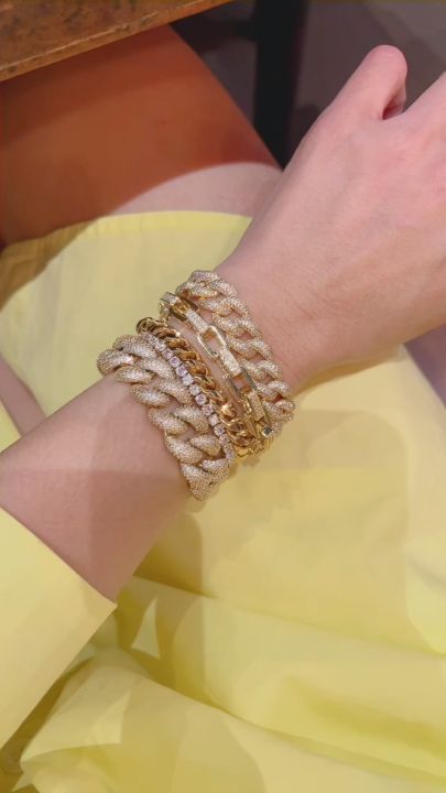 SIRILADA Blockchain Bracelet Gold สร้อยข้อมือ สีทอง | Lazada.co.th