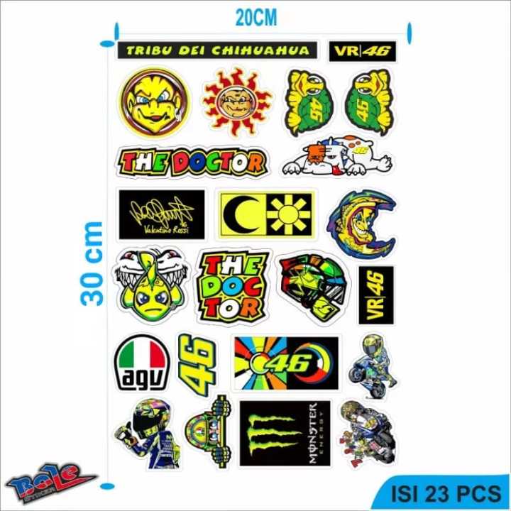 stiker racing pack logo Valentino Rossi harga 1 lembar, model print ...
