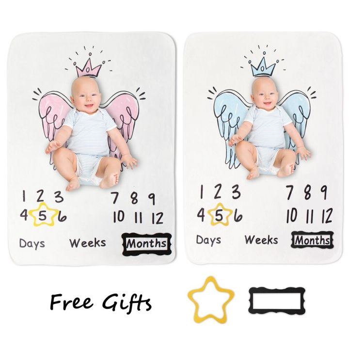 Baby Monthly Milestone Blanket Photo Prop Backdrop Accessory Newborn ...