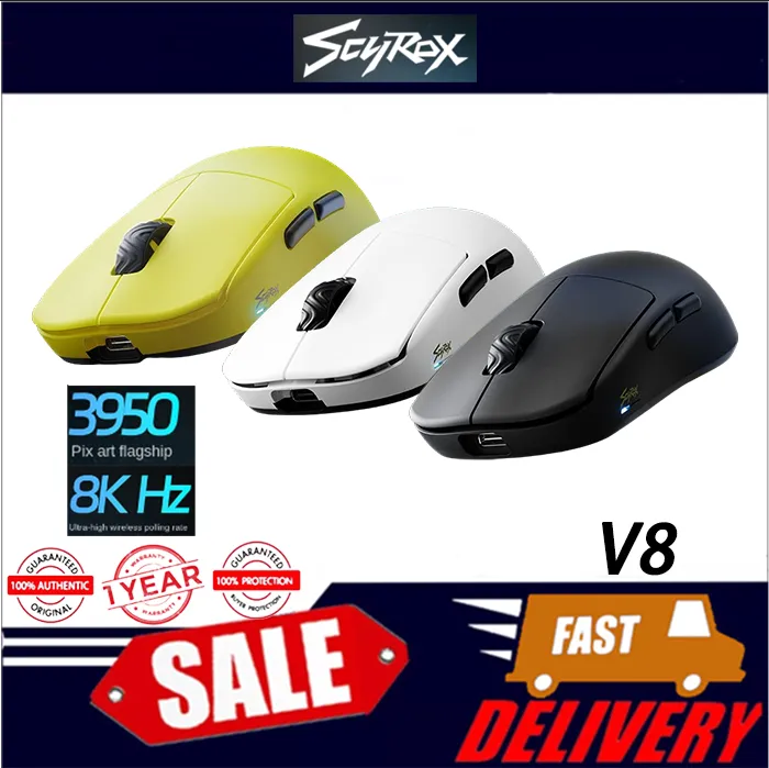 SCYROX V8 Pore Free Ultra Lightweight Wireless Gaming Mouse, Pixart ...
