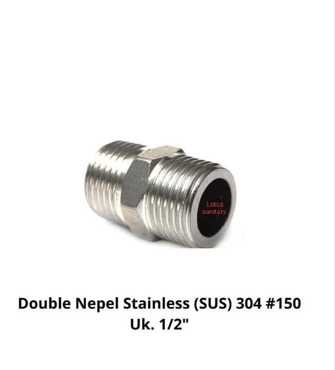 double nepel stainless steel sus 304 Drat luar 1/2" 0,5 inchi | Lazada ...