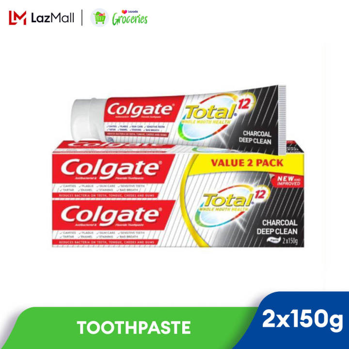 Colgate Total® Charcoal Deep Clean Value Twin Pack Toothpaste 150gx 2 | Lazada