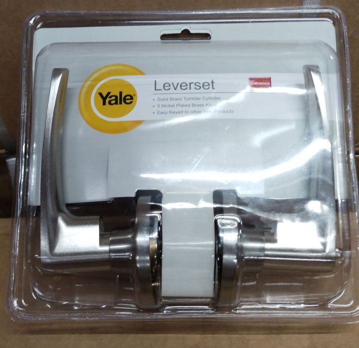 Yale entrance lever lockset VL5347 US15 stainless satin chrome | Lazada PH