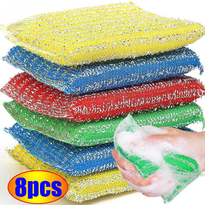 12/24PCS Double-Sided Steel Sponge Rag Reusable Household Kitchen Non ...