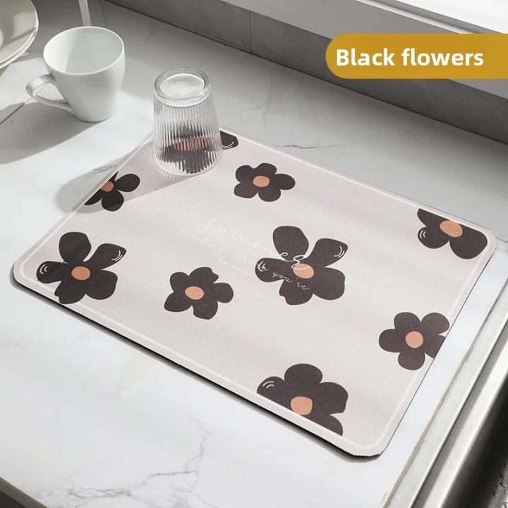 Water Absorbent Kitchen Mat Anti-Slip Silicon Dendroid Table Mat Wear ...