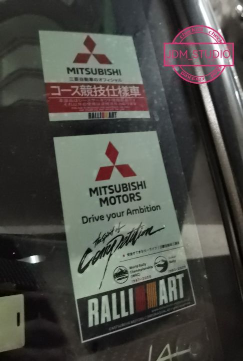 （READY STOCK）MITSUBISHI/RALLIART ANTI STATIC WINDSCREEN STICKER | Lazada