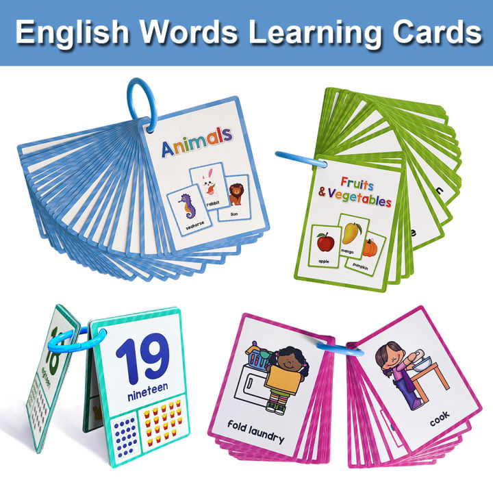 Montessori Kids English Words Learning Flashcards Early Educational ...