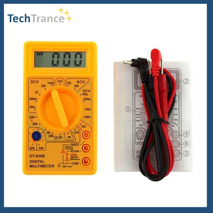 TechTrance Digital Voltage AC DC Tester Multimeter DT-830D (with built ...
