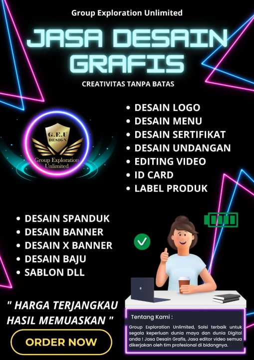 Jasa Desain Banner, Poster, Menu, Logo, Sertifikat, dan lain-lain. | Lazada Indonesia