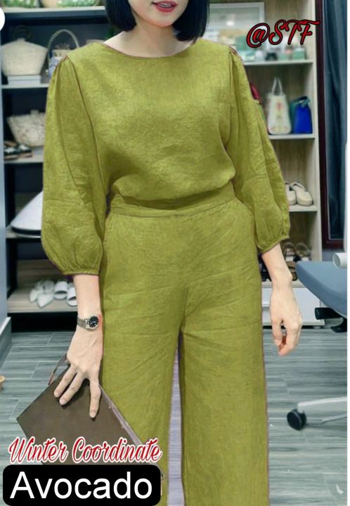 WINTER COORDINATES- BLOUSE AND SQUAREPANTS | Lazada PH