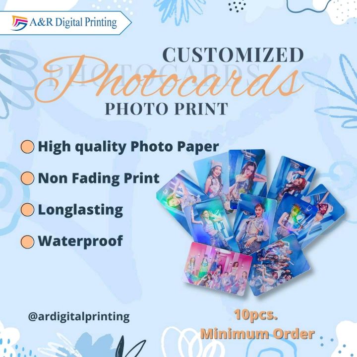 A&R Customized Photocard Back to Back Print Laminated Minimum 10pcs ...