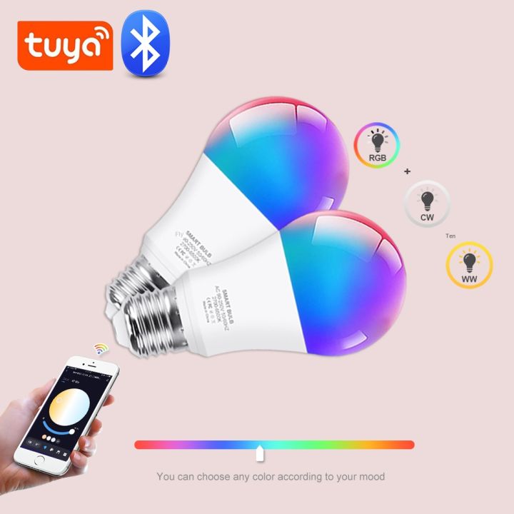 Tuya Bluetooth Smart Led Light Bulb RGB+CW+WW Dimmable Led Lamp Smart ...