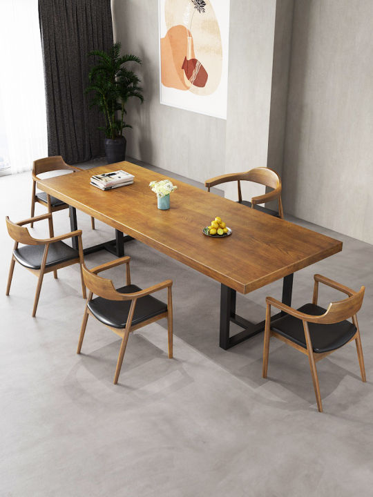 Solid Wood Conference Table Workbench Computer Desk Negotiation Table ...