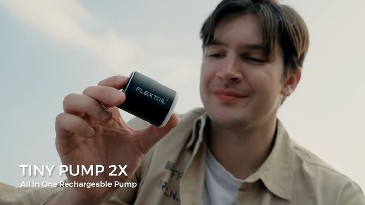 Flextail Tiny Pump 2X เครื่องปั๊มลม แบบแบตเตอรี่ ชาร์จไฟ มีโคมไฟในตัว Ultimate 3-in-1 Outdoor ...